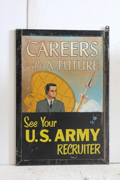 Rare 1950s Double Sided U.S. Army Recruiter Sign at 1stDibs