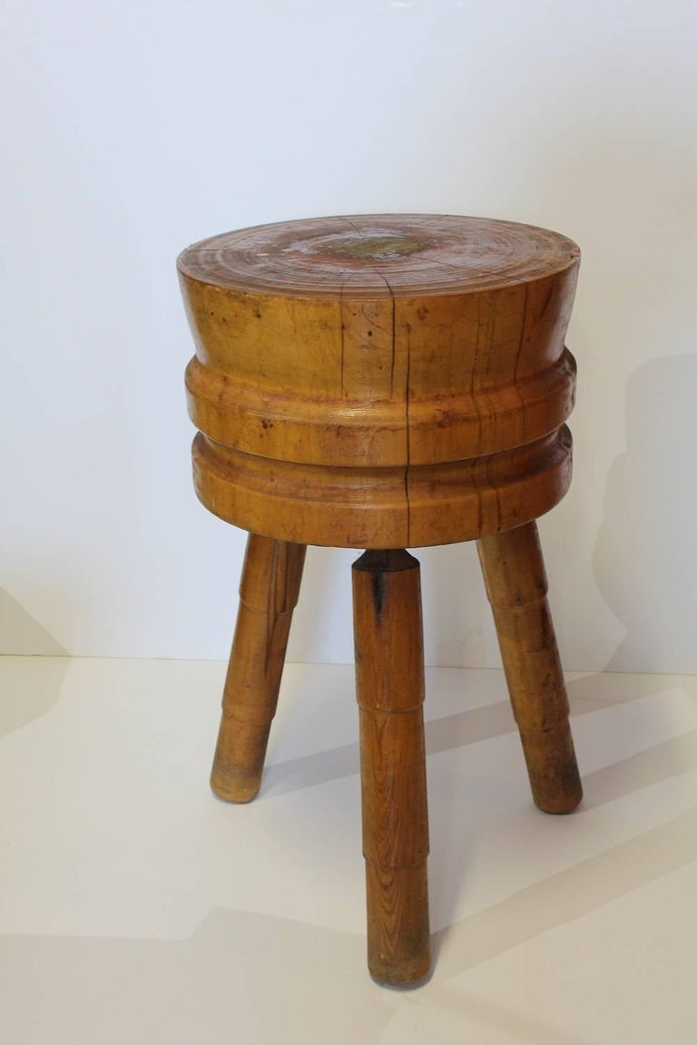 Antique Butcher Round Block Table For Sale at 1stDibs