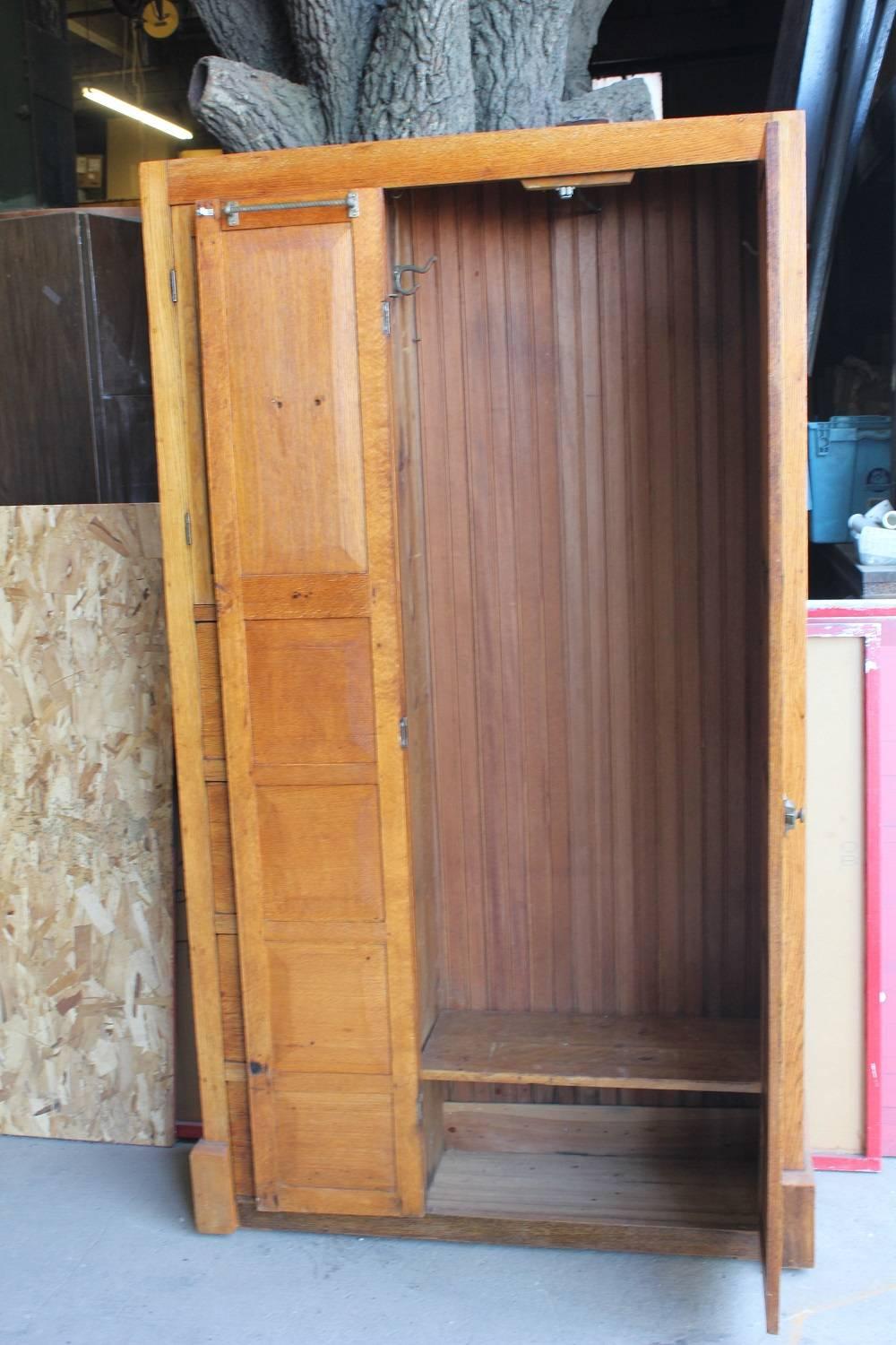 Antique American School Oak Locker at 1stDibs