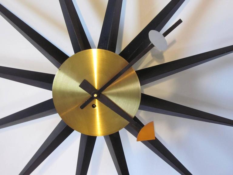 Large George Nelson and Howard Miller Spike Clock at 1stDibs