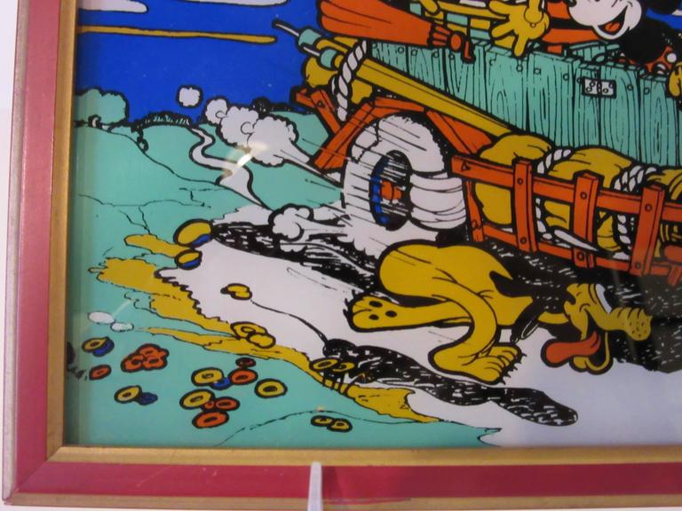 Vintage Walt Disney Mickey Mouse Reverse Painted 1930s Art by Reliance ...