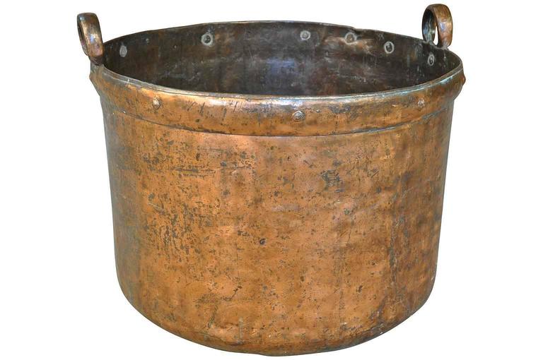 Large Spanish Cauldron, Pot in Copper at 1stDibs