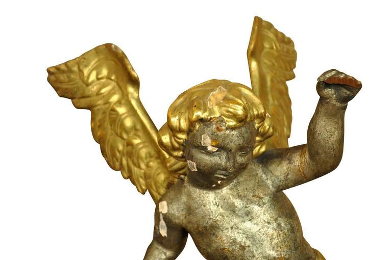 Pair of 18th Century Italian Puttini in Giltwood For Sale at 1stdibs