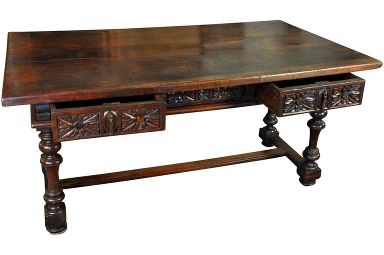 Early 19th Century Renaissance Style Partner's Desk from Italy at 1stDibs