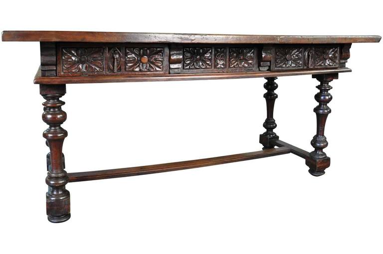 Early 19th Century Renaissance Style Partner's Desk from Italy at 1stDibs