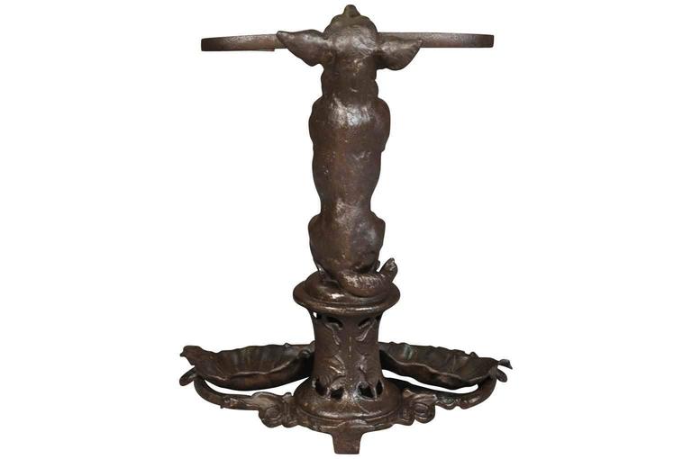 Terrific French 19th Century Fox Terrier Umbrella Stand at 1stDibs