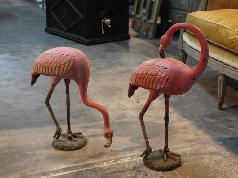 Vintage Pair of Pink Flamingo Statues at 1stDibs | vintage flamingo ...