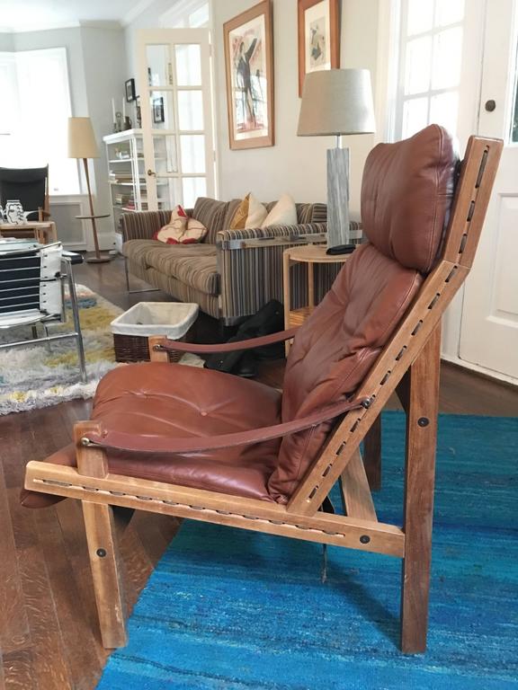Teak and Leather "Hunter" Easy Chair Designed by Torbjørn Afdal at 1stDibs