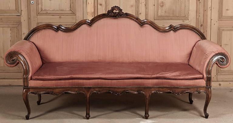 19th Century Antique Italian Baroque Walnut Sofa at 1stDibs