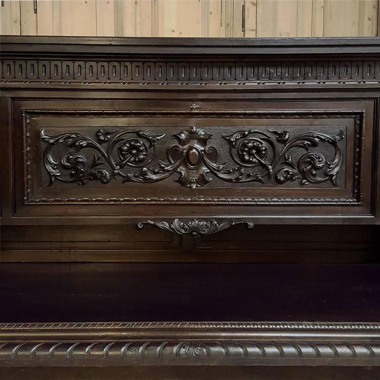 Antique Italian Renaissance Hand-Carved Walnut Buffet with Display ...