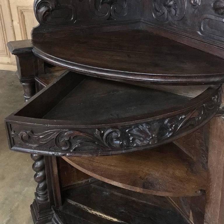 Pair of 19th Century French Renaissance Corner Hunt Cabinets at 1stDibs