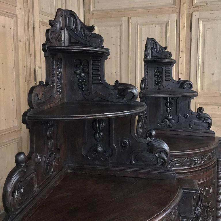 Pair of 19th Century French Renaissance Corner Hunt Cabinets at 1stDibs