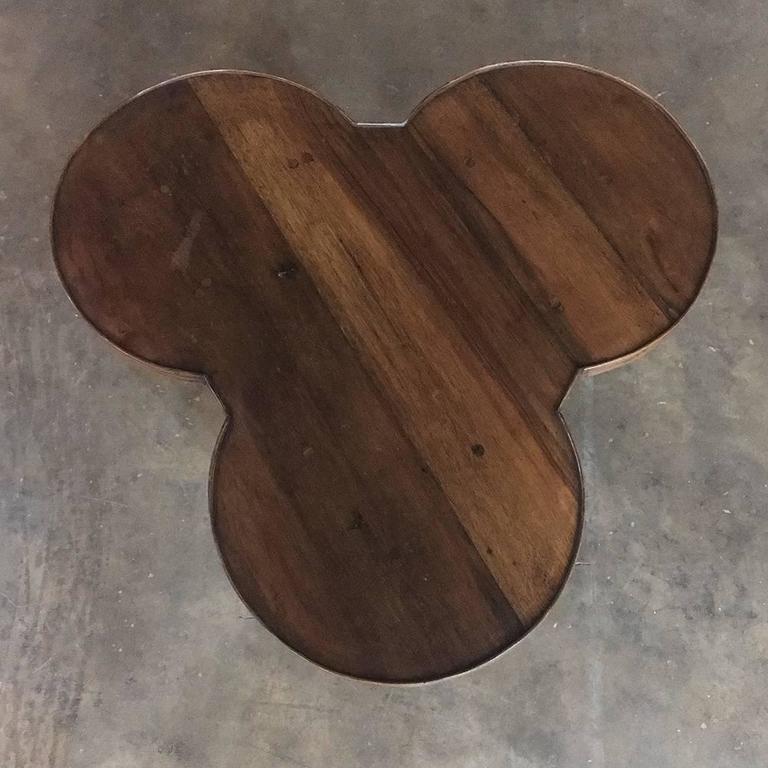 Pair of Antique Country French Clover Shape Walnut End Tables at 1stdibs