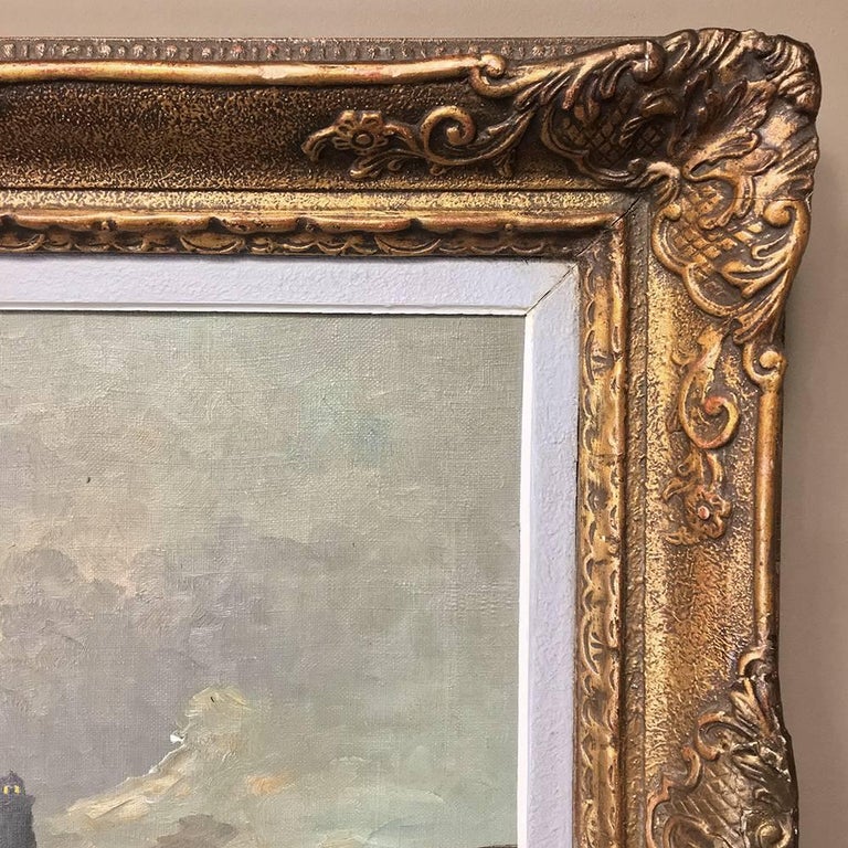 Antique Framed Oil Painting on Canvas at 1stDibs