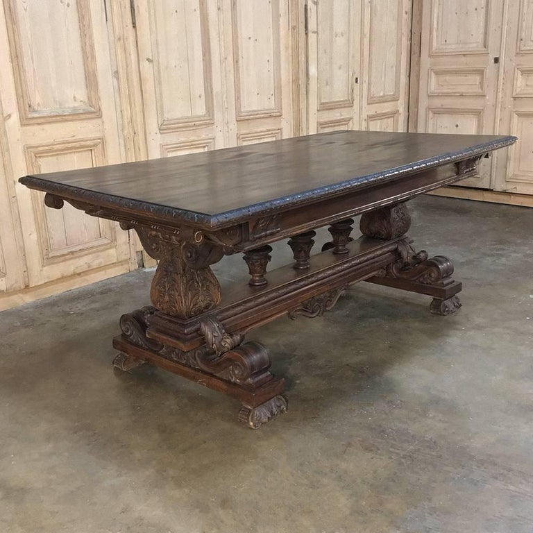 Antique Italian Renaissance Walnut Desk-Dining Table at 1stDibs
