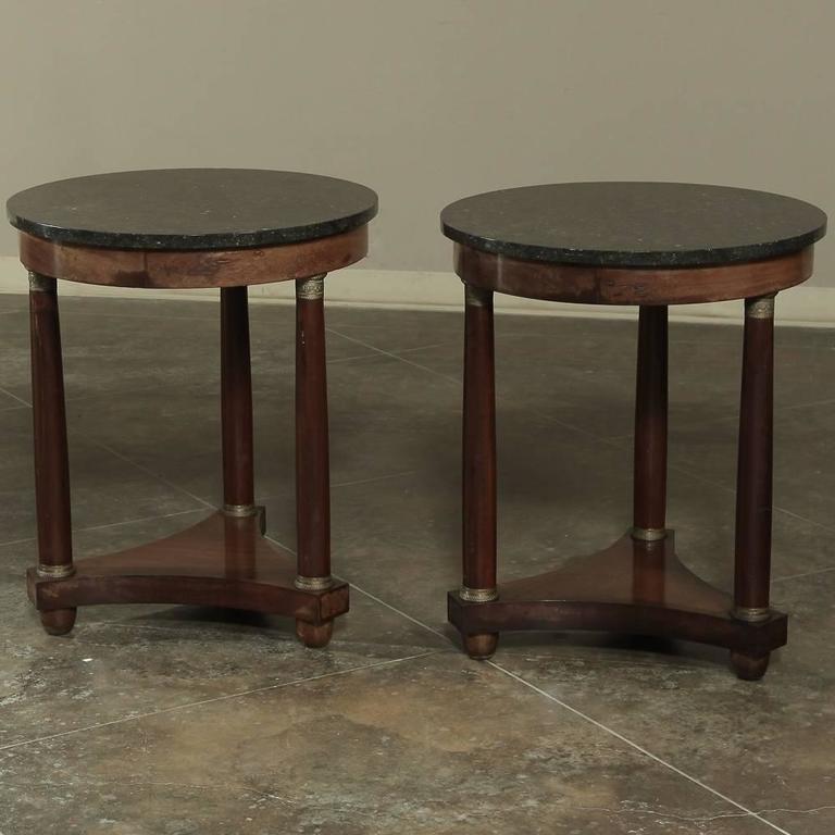 Pair of 19th Century Second Empire Marble-Top End Tables at 1stDibs