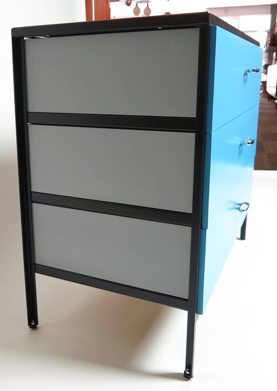 George Nelson Three-Drawer Steel Frame Dresser at 1stDibs