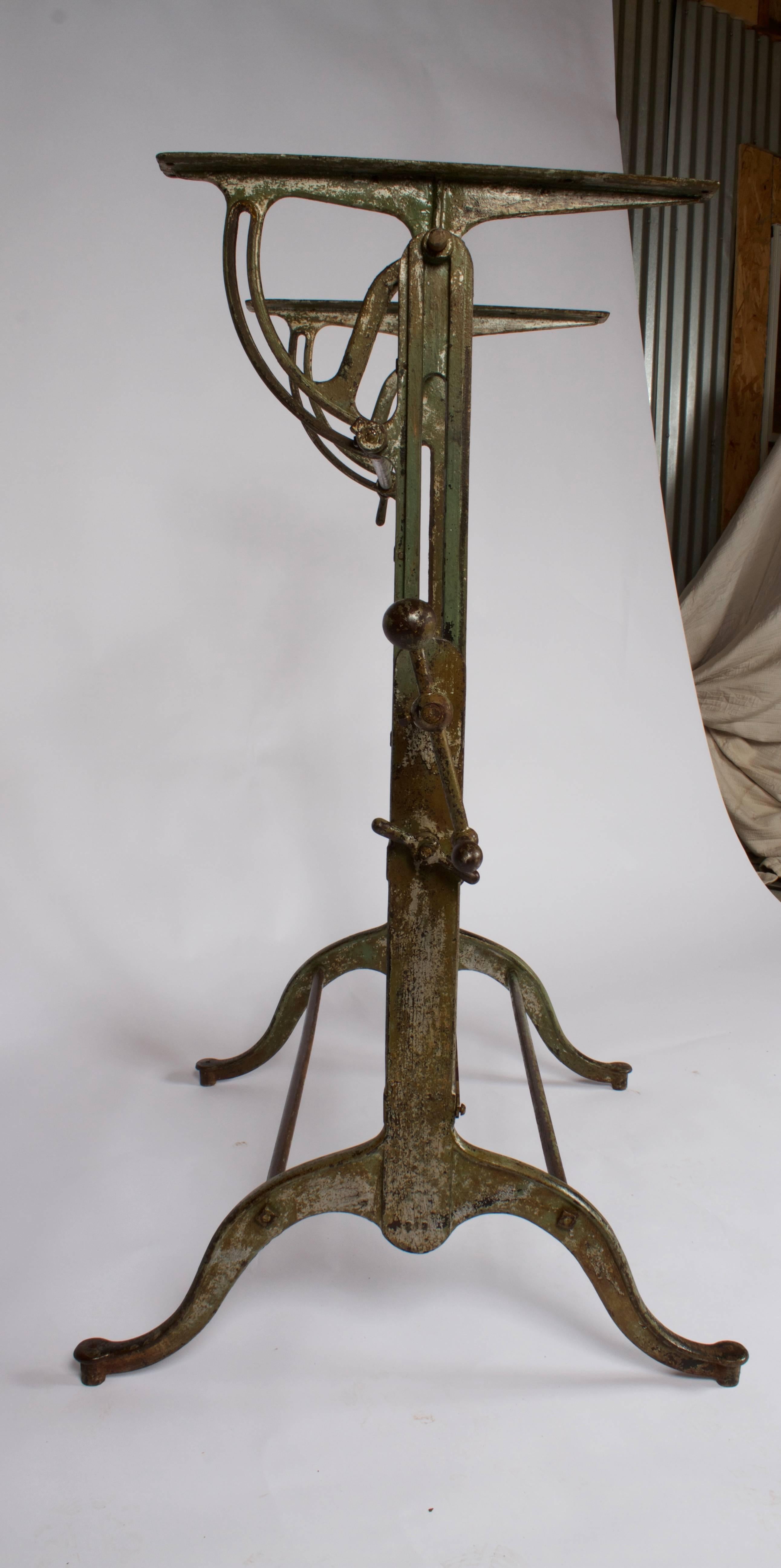 1920s American Cast Iron Drafting Table at 1stDibs