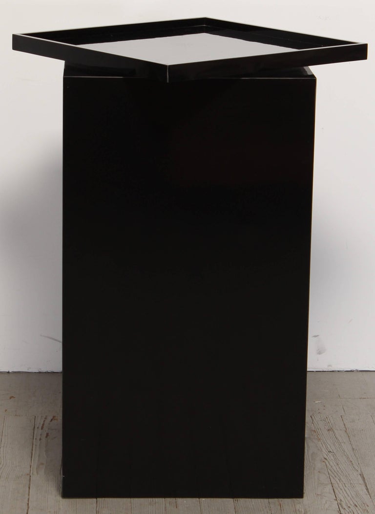 Black Laminate Rotating Pedestal, 1980 For Sale at 1stDibs