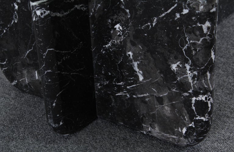 Noguchi Style Marble and Glass Coffee Table, 1980 at 1stDibs