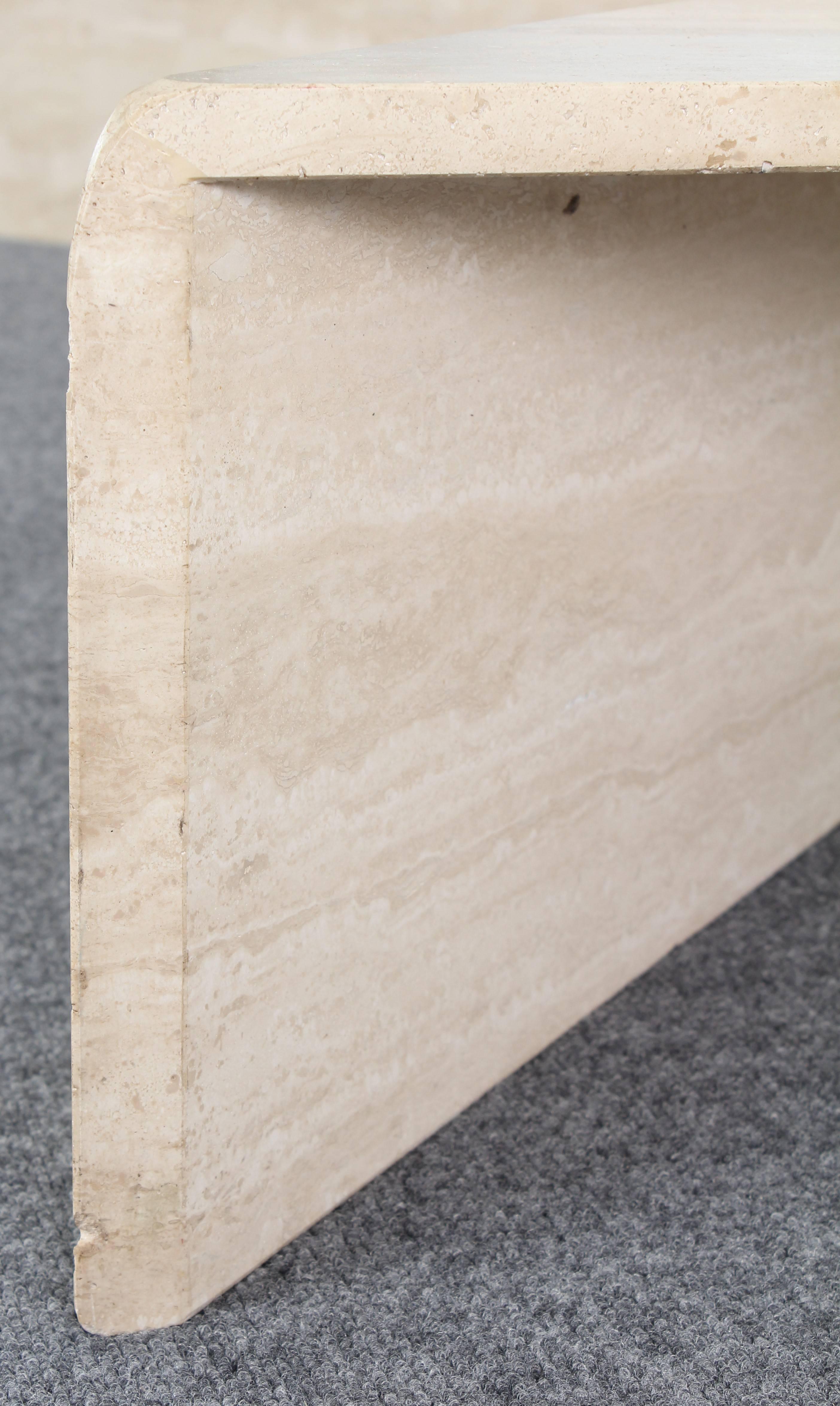 Travertine Marble Two-Tier Coffee Table, 1980 at 1stDibs