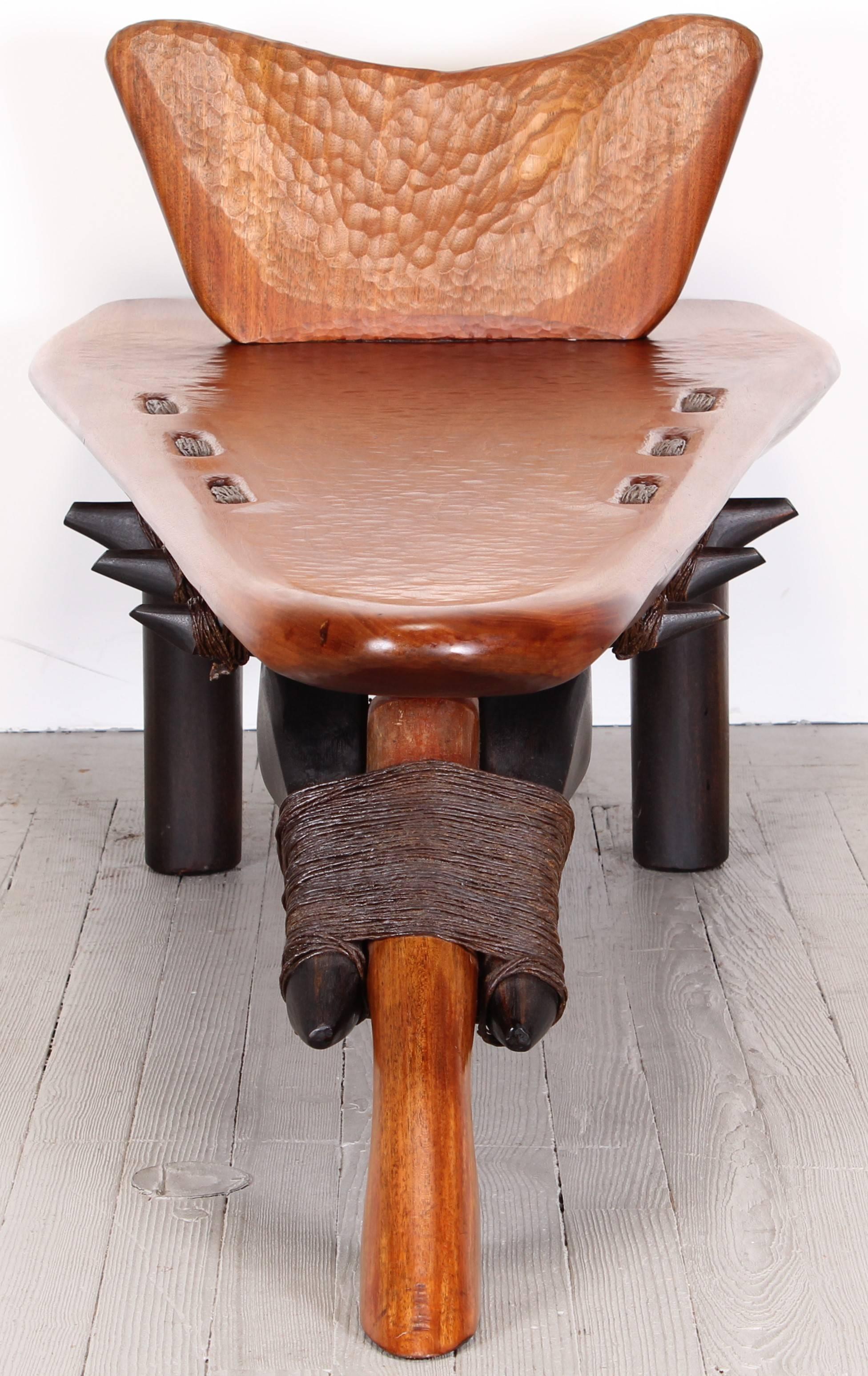 Studio Hand-Carved Bubinga Wood Chaise Lounge by Keith Crowder, 1985 ...