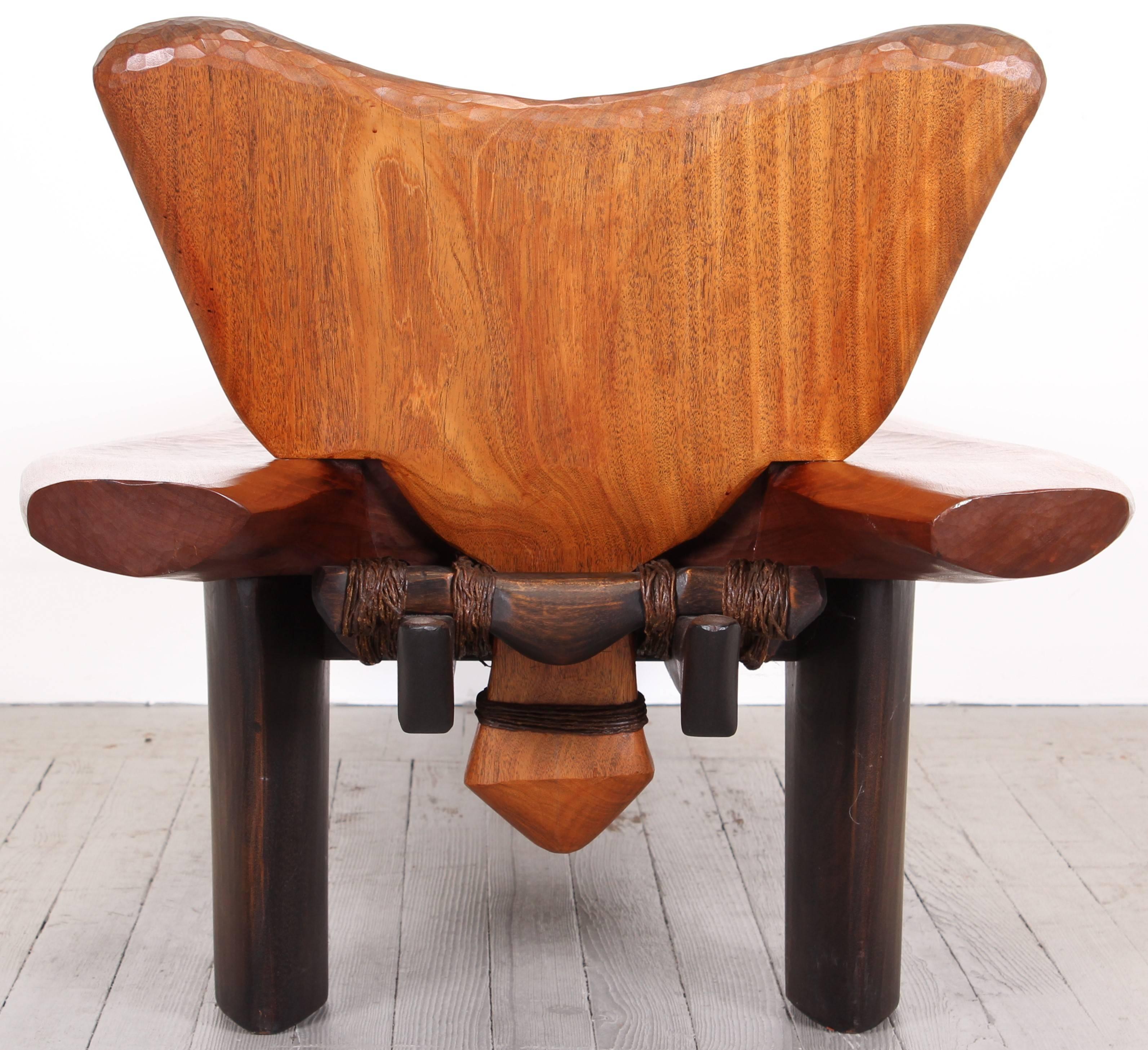 Studio Hand-Carved Bubinga Wood Chaise Lounge by Keith Crowder, 1985 ...
