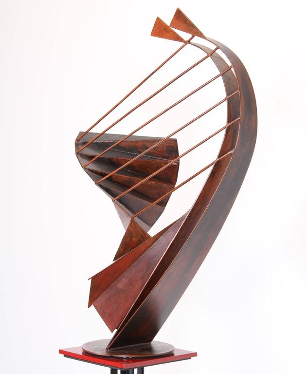 Signed Sculpture on Pedestal by Robert Roesch, 1986-Barbara Hepworth ...