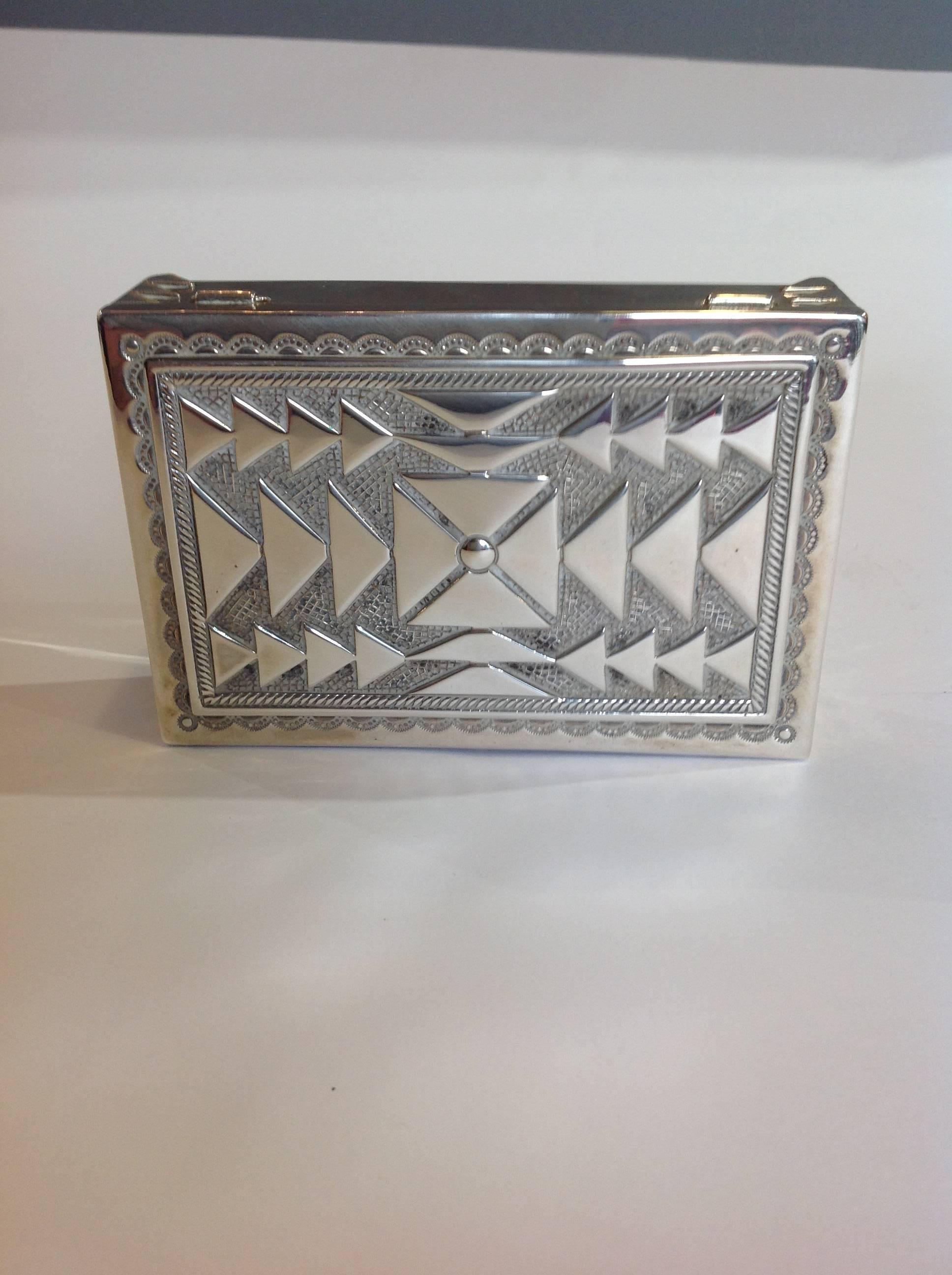 Kenneth Begay Sterling Silver Box at 1stDibs