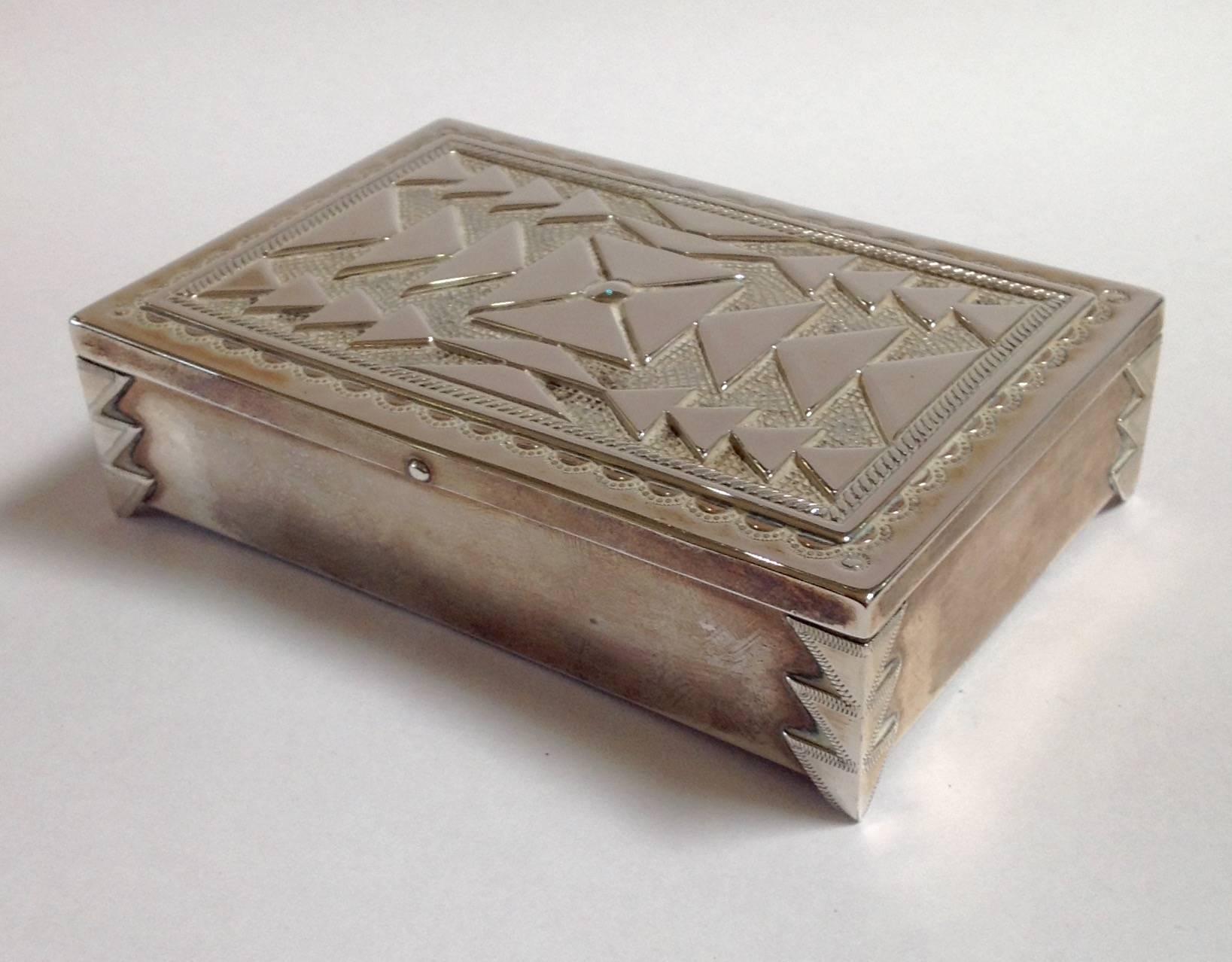 Kenneth Begay Sterling Silver Box at 1stDibs
