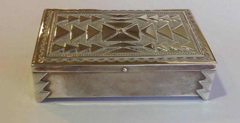 Kenneth Begay Sterling Silver Box at 1stDibs