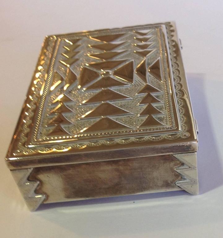 Kenneth Begay Sterling Silver Box at 1stDibs