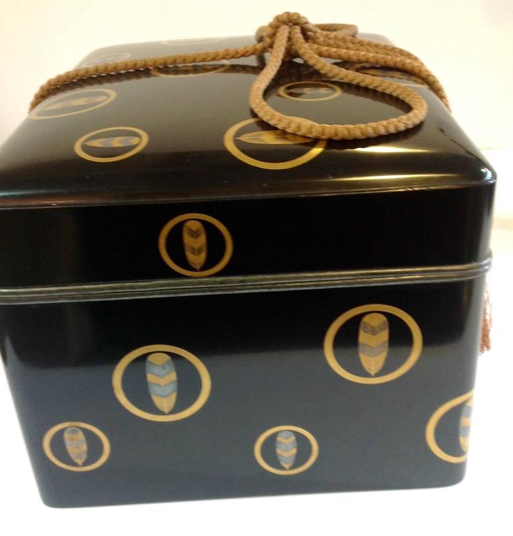 Japanese Obe Lacquer Box Meiji For Sale at 1stDibs