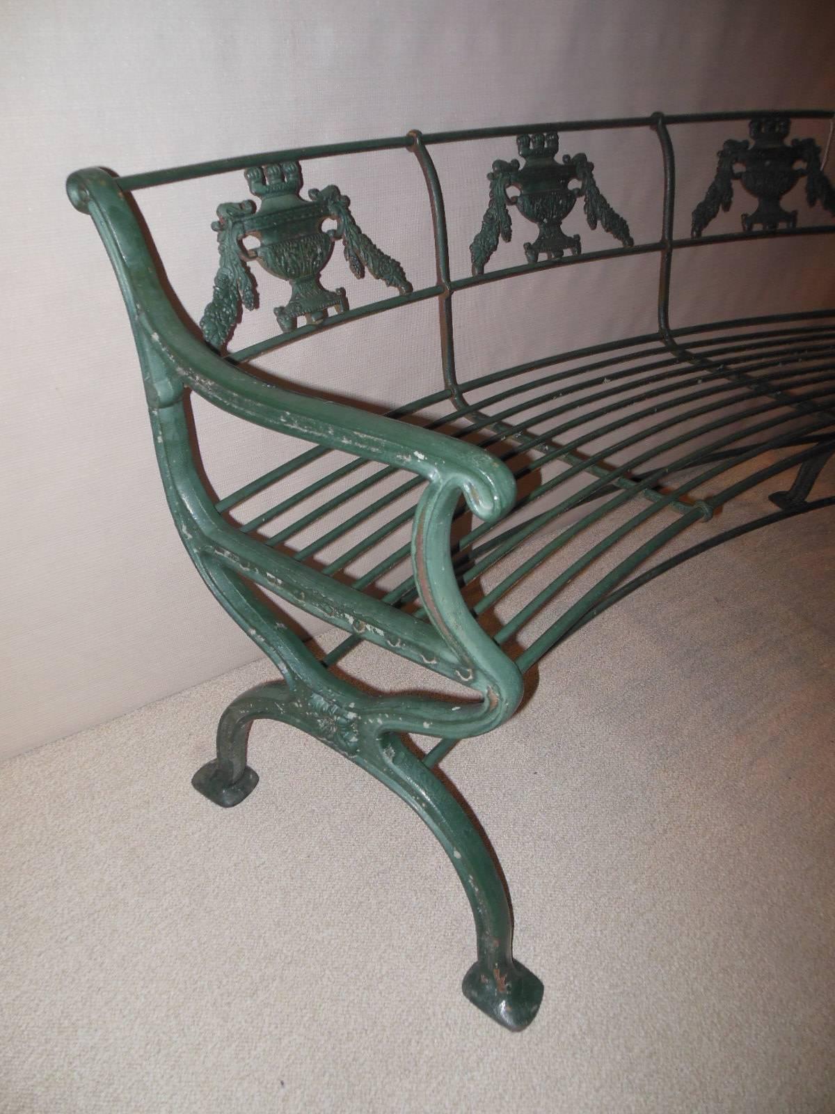 Cast Iron Regency Bench and Pair of Chairs For Sale at 1stDibs