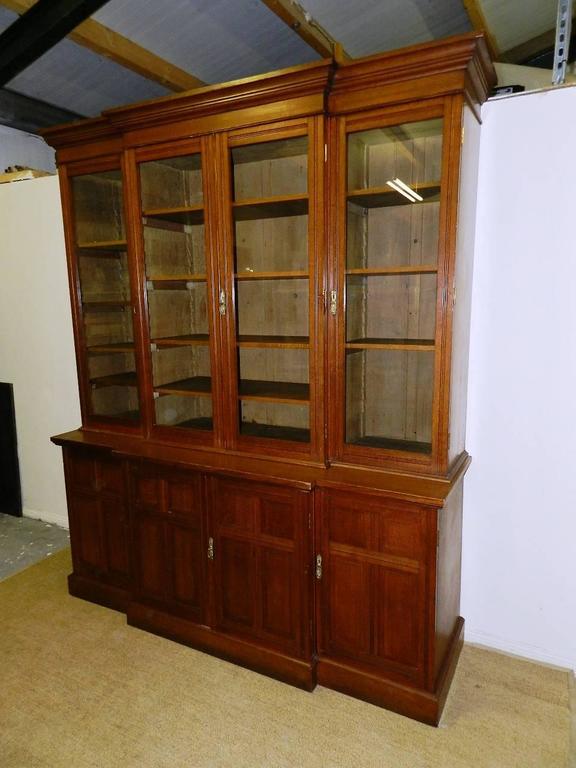 Oak Breakfront Bookcase at 1stDibs