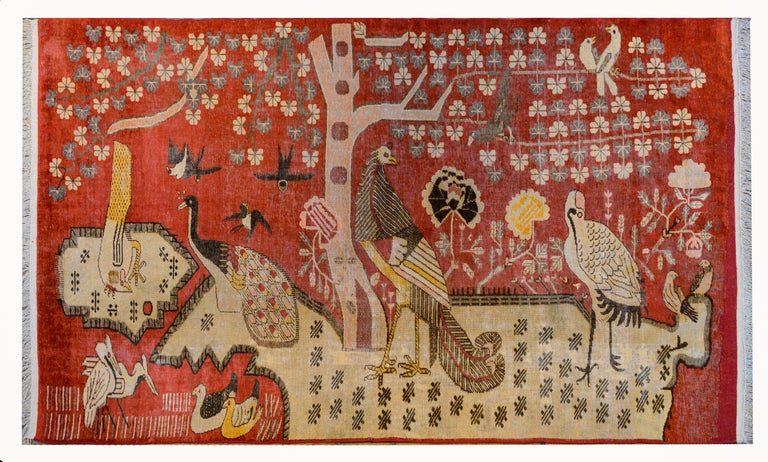 Fantastic Early 20th Century Pictorial Khotan Rug For Sale at 1stdibs