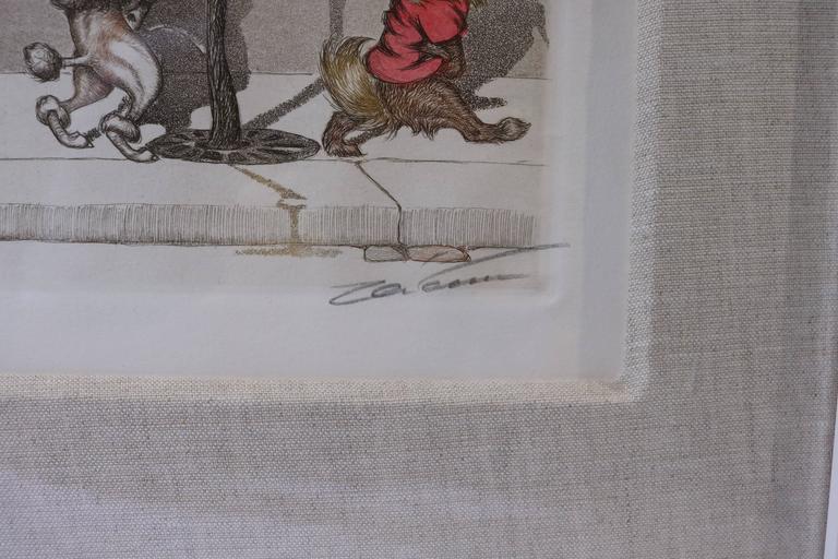 Set of Two Mid-Century Boris O'Klein Prints, "The Dirty Dogs of Paris ...