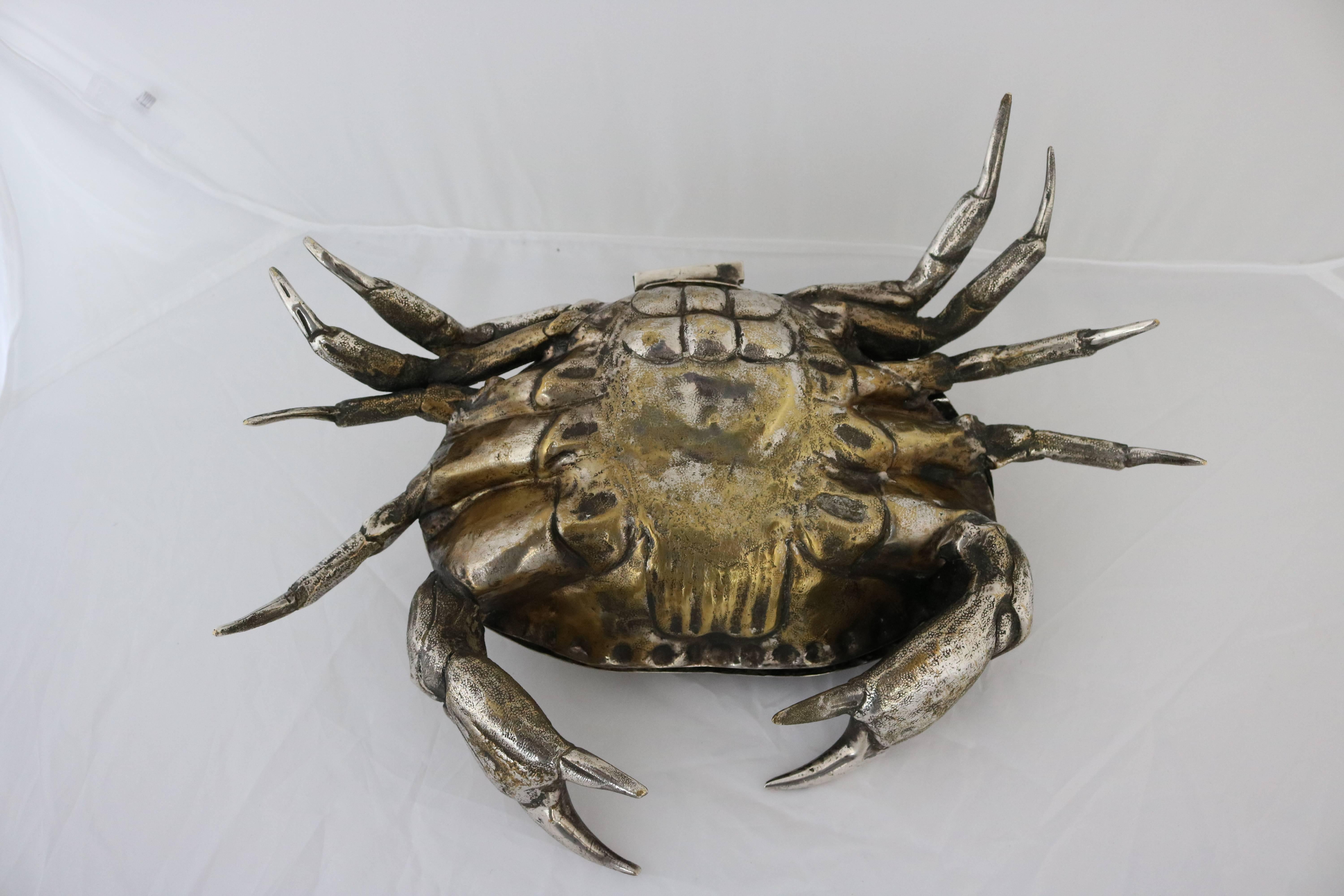 Franco Lapini, Silver Plated Crab Form Cavier Dish at 1stDibs | silver ...