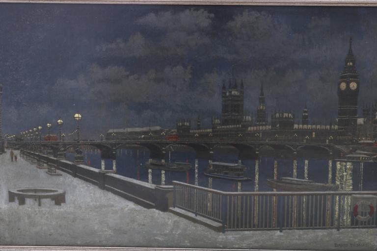 "London Bridge at Night" Painting For Sale at 1stDibs