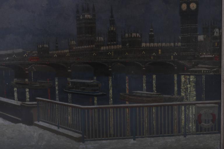 "London Bridge at Night" Painting For Sale at 1stDibs