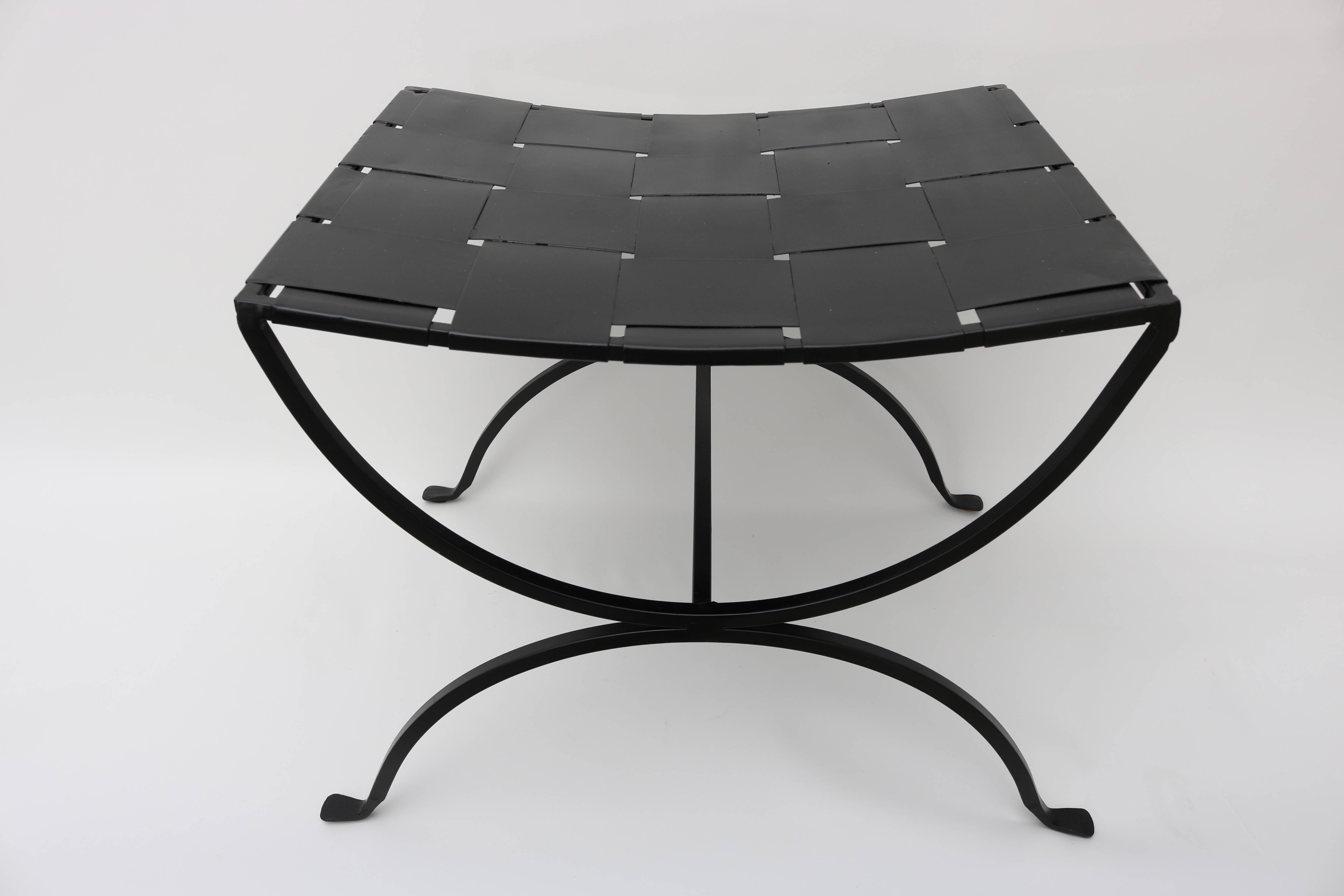 Pair of Mid Century Modern Iron Benches at 1stDibs