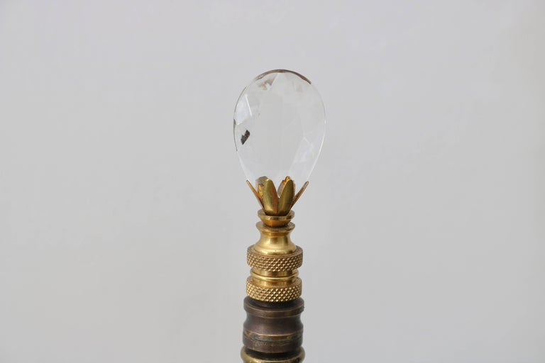 Pair of Vanity Table Lamps in Crystal, Bronze and Marble at 1stDibs