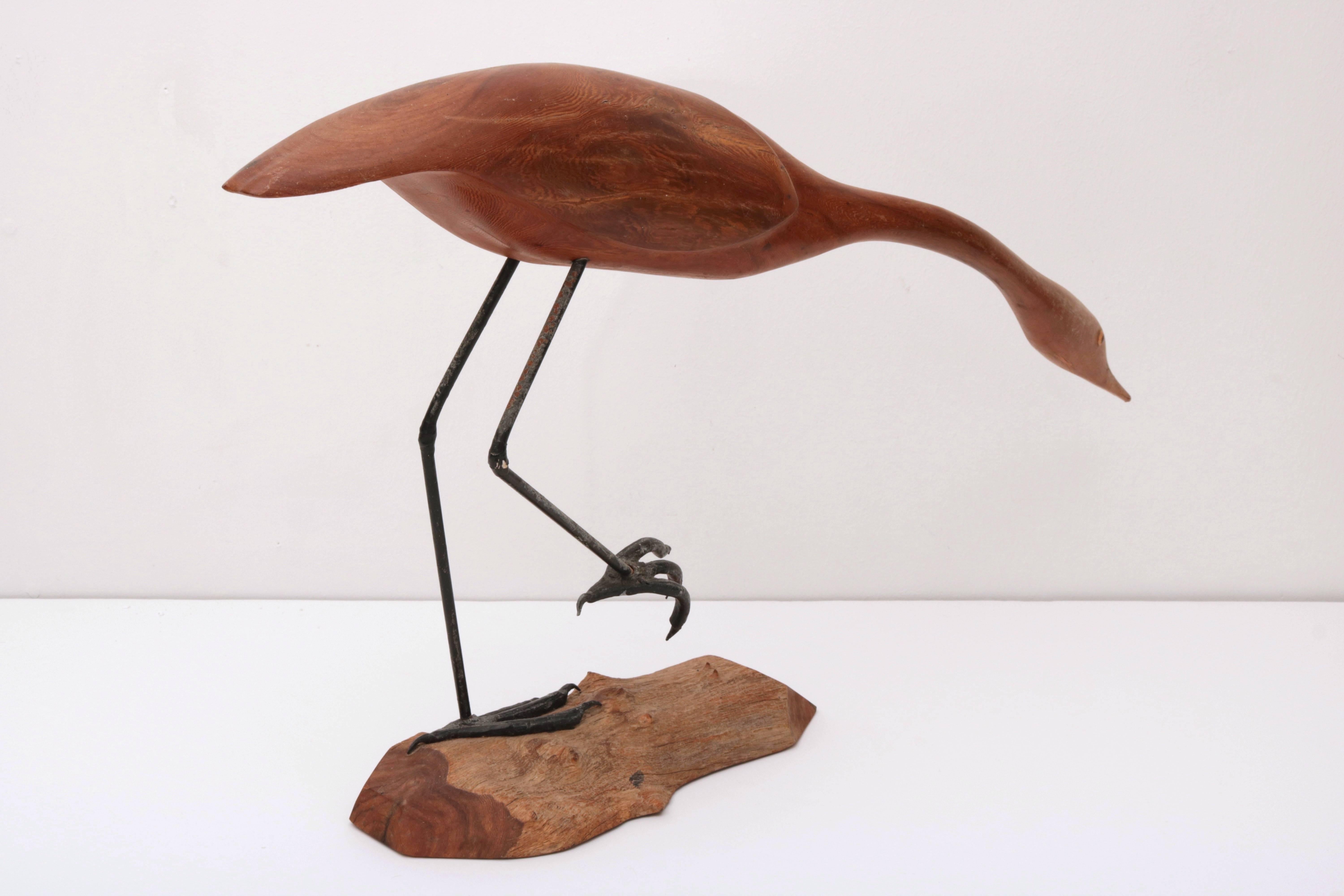 Hand-Carved "Sandpiper" by American Wood Carver Norman Pruitt, circa ...