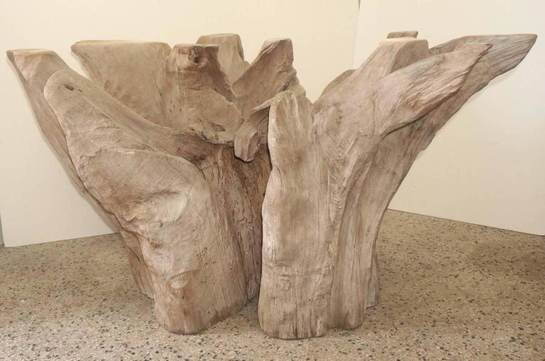 Large-Scale Cypress Tree Driftwood Dining Table or Console Base at ...