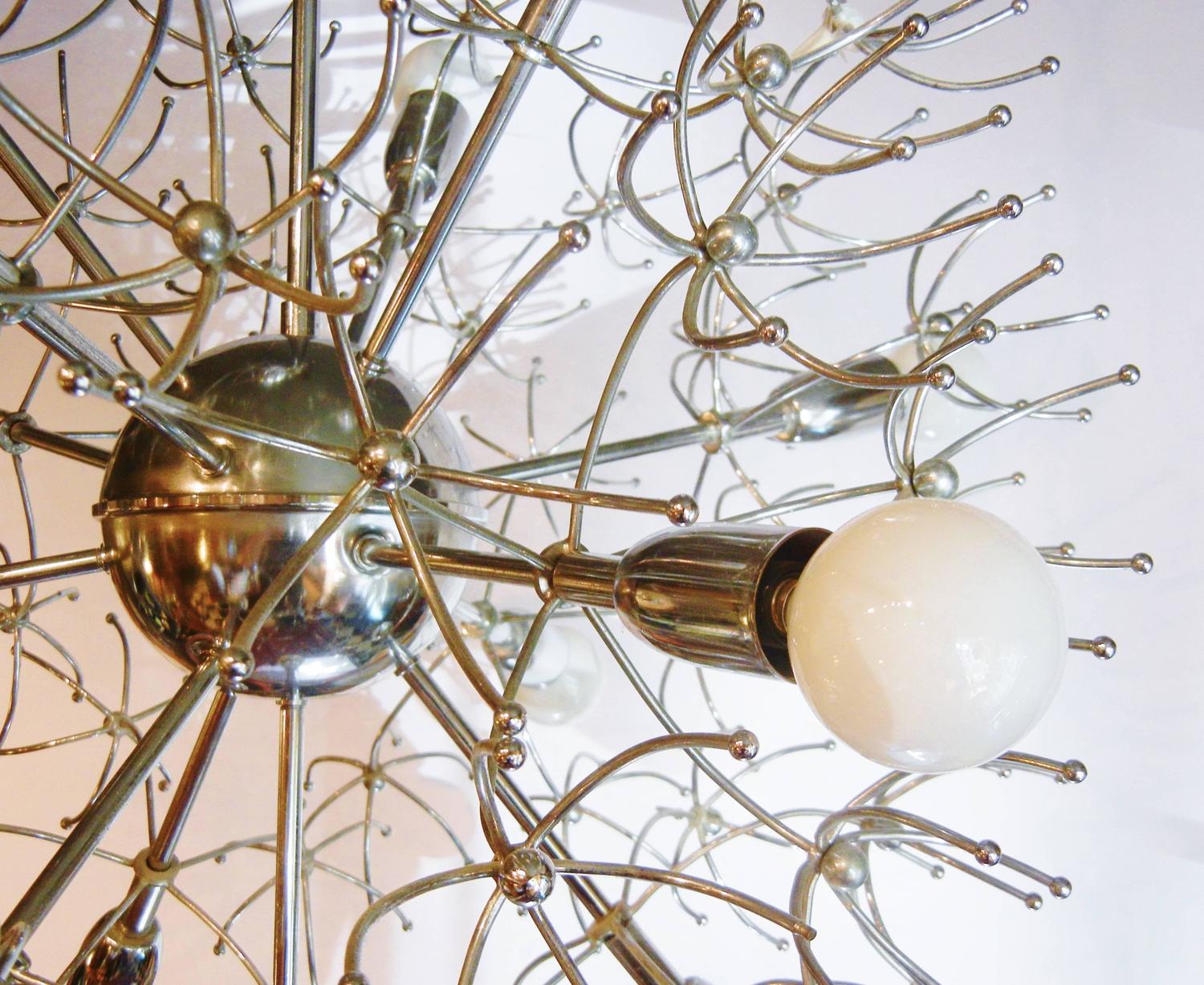 Italian Mid-Century Thirteen-Light Chrome Sputnik Chandelier with ...