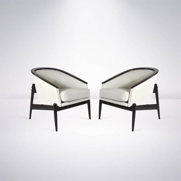 Pair of Danish Modern Floating Lounge Chairs, 1950s at 1stDibs