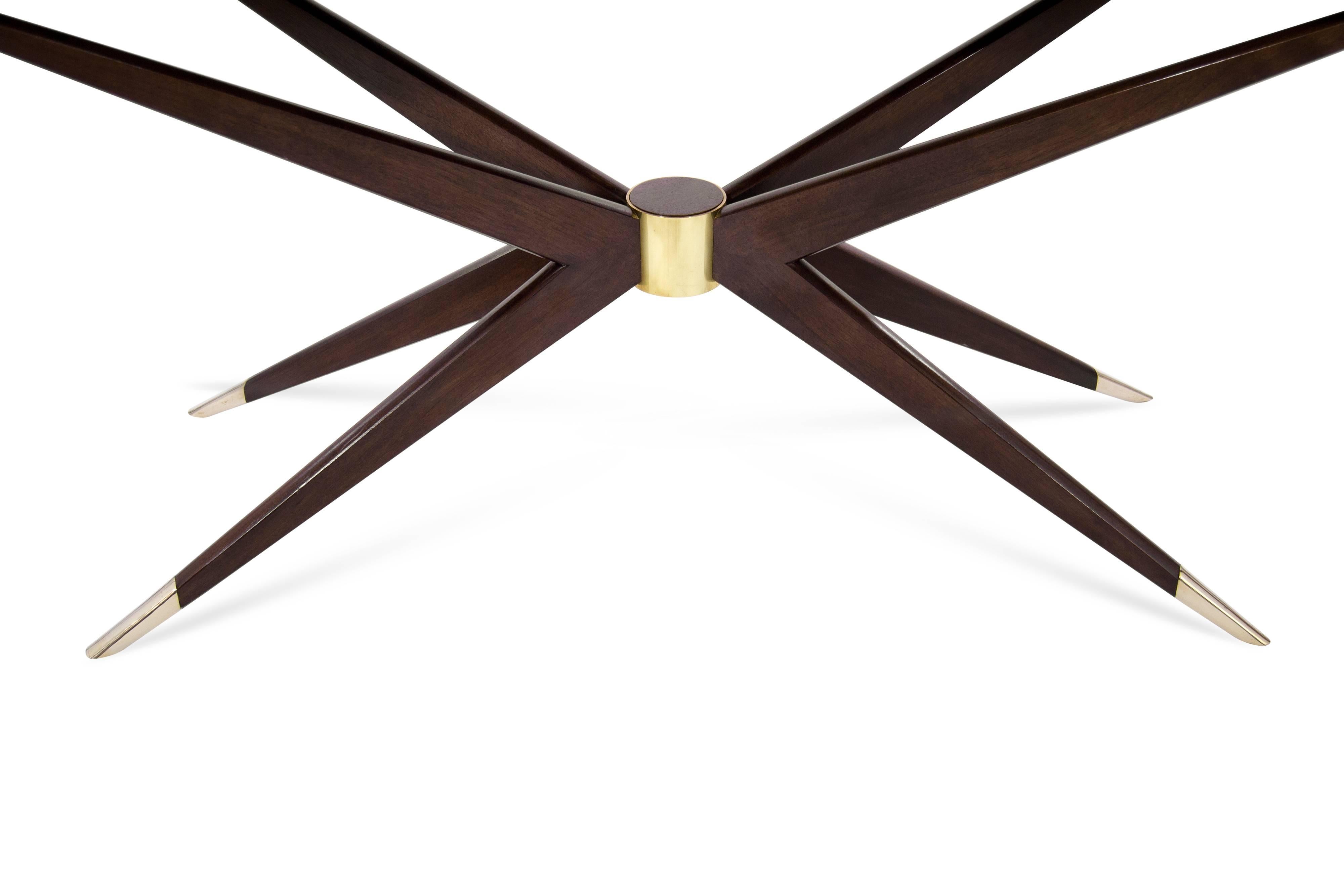 Walnut Sputnik Console Table For Sale at 1stDibs