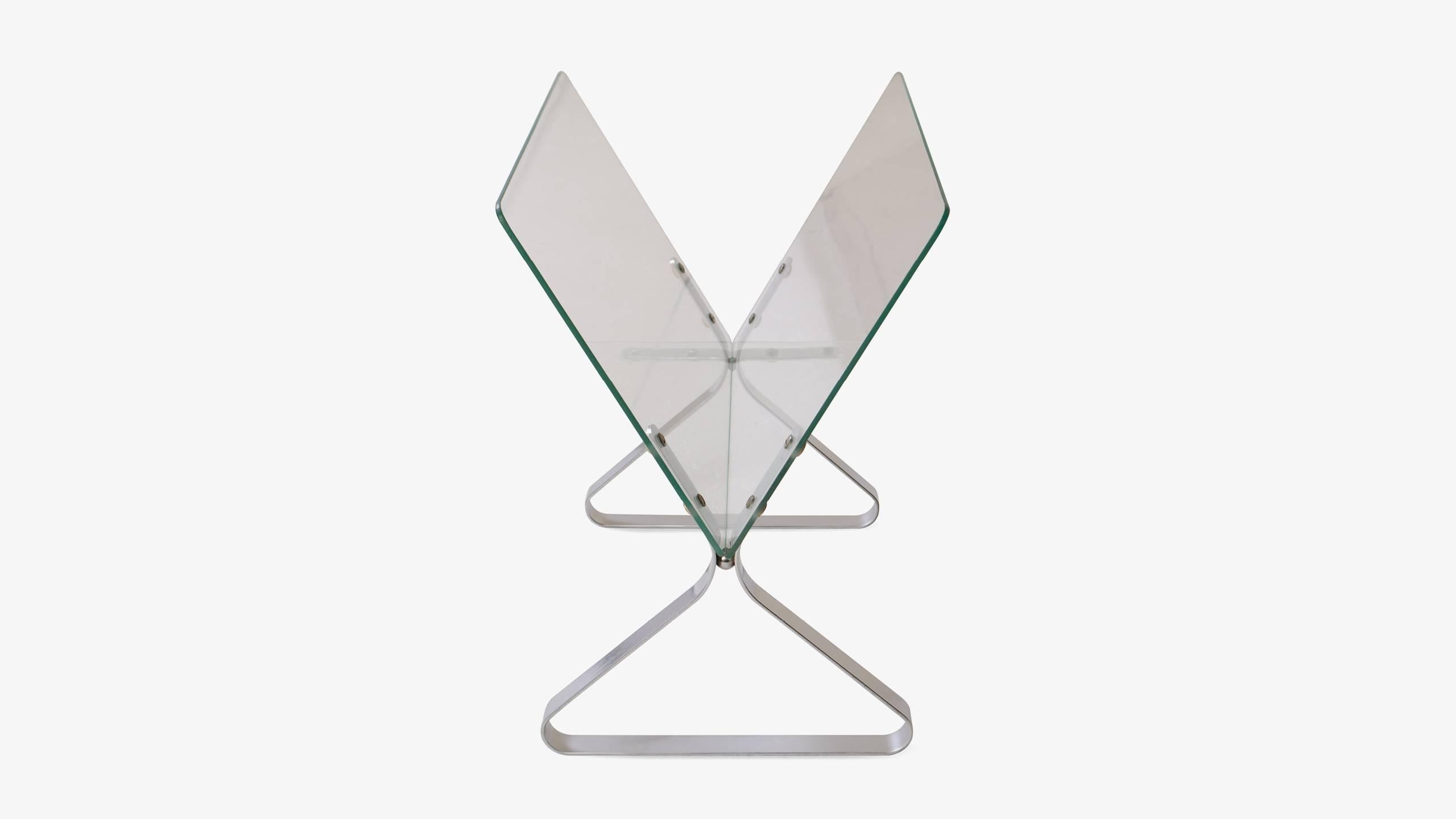 Glass and Chrome Magazine Rack by Raymor at 1stDibs | glass magazine ...