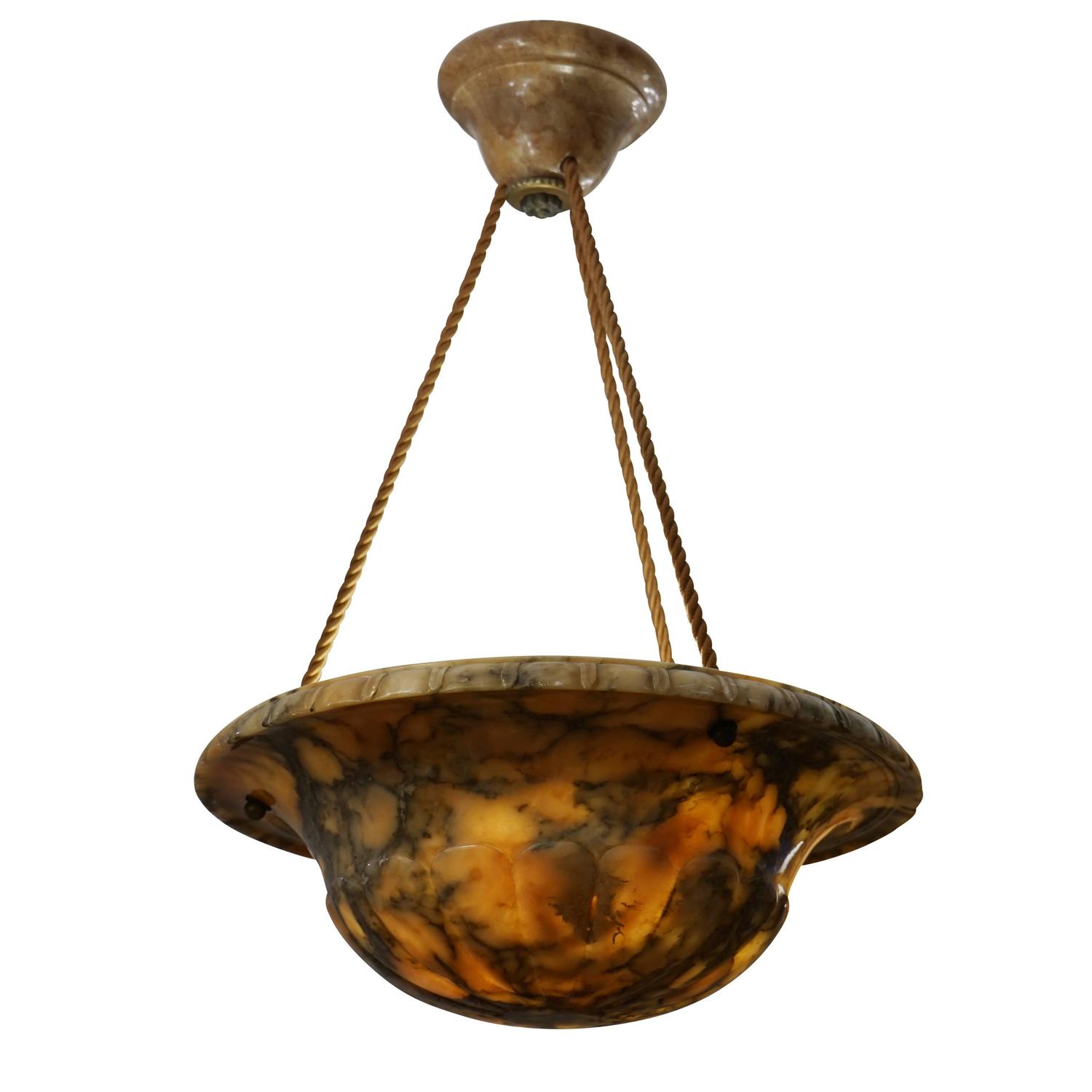 Neoclassic Alabaster Light Fixture For Sale at 1stdibs