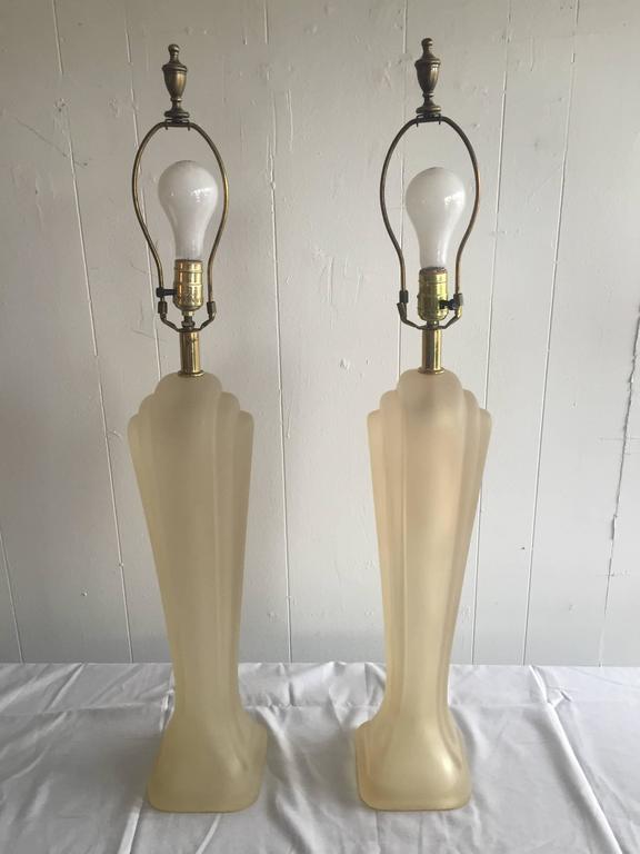 Pair of Paolo Gucci for Gucci Opaque Lucite Table Lamps at 1stDibs
